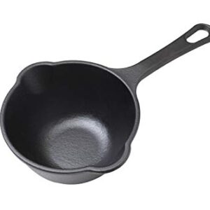 Victoria Cast Iron Sauce Pan. 0.45qt Sauce Pot Seasoned with 100% Kosher Certified Non-GMO Flaxseed Oil.