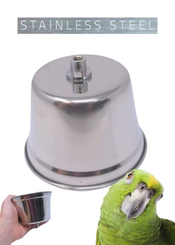 Bonka Bird Toys 800128 Parrot Stainless Steel Water 16oz Cup Cage Seed Feed Bowl