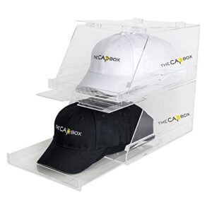 the clear capbox stackable hatrack cap rack hat box storage containter for baseball caps, fitted hats, snapbacks & trucker caps