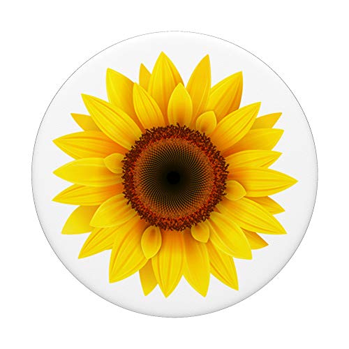 Sunflower Decor Girasol yellow Sun Flower White Background PopSockets Swappable PopGrip