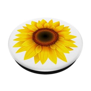 Sunflower Decor Girasol yellow Sun Flower White Background PopSockets Swappable PopGrip