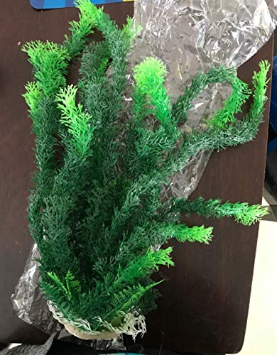 1Pc Green Large Aquarium Plants Plastic Fish Tank Plants Aquarium Decor 16.5 Inches