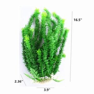 1Pc Green Large Aquarium Plants Plastic Fish Tank Plants Aquarium Decor 16.5 Inches