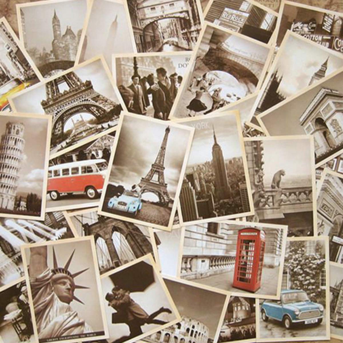 64 Pcs Vintage Retro Old Travel Postcards for Worth Collecting, Collectable Vintage Postcards Bulk Pack, 2 Set