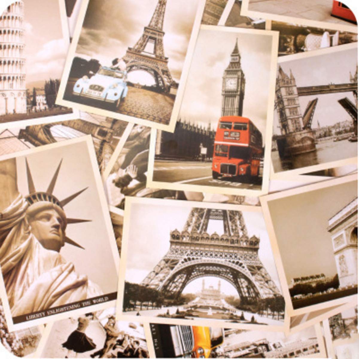 64 Pcs Vintage Retro Old Travel Postcards for Worth Collecting, Collectable Vintage Postcards Bulk Pack, 2 Set