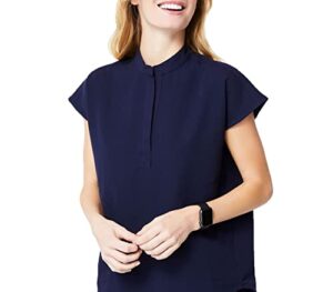 figs rafaela oversized scrub top for women — navy blue, m