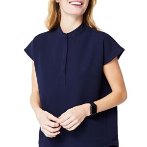 FIGS Rafaela Oversized Scrub Top for Women — Navy Blue, M