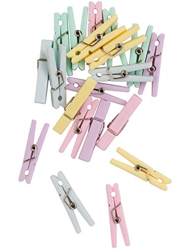 Simplicity Mini Multicolored Clothes Pins for Baby Showers, 20pc, 1-3/8'' L