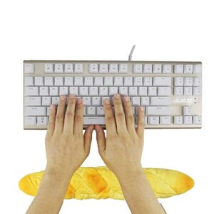 Memory Foam Keyboard Wrist Rest Pad,Soft Toast Bread Baguette Shape Anti-Skid Wrist Rest Support for Office,Computer,Laptop,Keyboard,Slow Bounces Back Foam for Easy Typing & Pain Relief