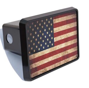 rogue river tactical usa american flag trailer hitch cover plug us patriotic vintage rustic flag