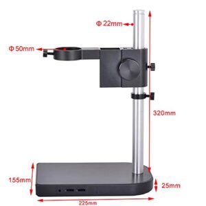 HAYEAR Lab Bracket Industry Stereo Digital Microscope Platform Camera Table Stand 50mm and 40mm Dual Ring Holder Gear