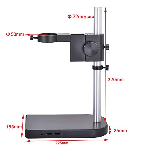 HAYEAR Lab Bracket Industry Stereo Digital Microscope Platform Camera Table Stand 50mm and 40mm Dual Ring Holder Gear