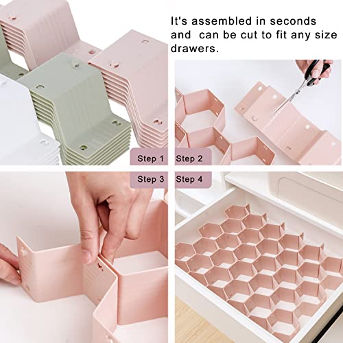 Na.c health 8pcs Closet Drawer Organizer, Honeycomb Drawer Divider Organizer for Socks Dresser Drawers Baby Clothes Underware, Closet Storage Makeup