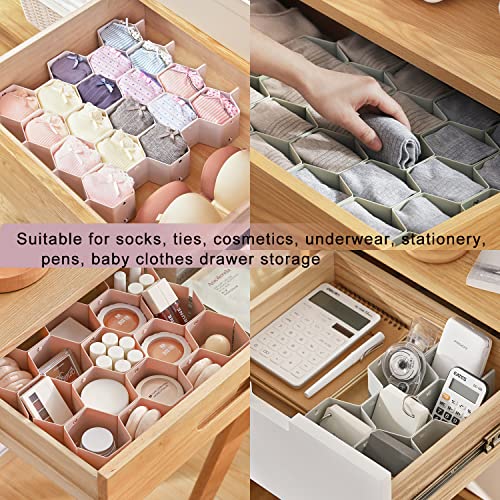 Na.c health 8pcs Closet Drawer Organizer, Honeycomb Drawer Divider Organizer for Socks Dresser Drawers Baby Clothes Underware, Closet Storage Makeup