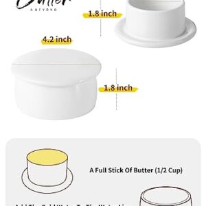 Butter Crock, French Butter Keeper - Fresh Soft Butter without Refrigeration, White, Porcelain - Better Butter & Beyond