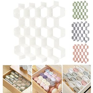 na.c health drawer divider organizer, adjustable honeycomb underwear socks storage organizer,dresser ties clothes closet organizer 8pcs (white)