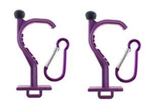 kooty key germ utility hook tool- avoid touching bacteria ridden surfaces- carabiner included (colors may vary) (2 pack, purple)