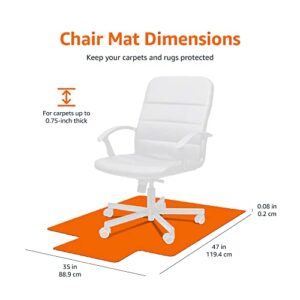 Amazon Basics Polycarbonate Office Chair Mat with Lip for Low to Medium Pile Carpet, ‎Rectangular, Clear, 47" x 35"