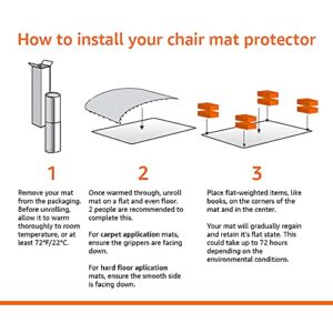 Amazon Basics Polycarbonate Office Chair Mat with Lip for Low to Medium Pile Carpet, ‎Rectangular, Clear, 47" x 35"