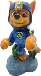 penn-plax officially licensed paw patrol aquarium ornament – chase – mini size