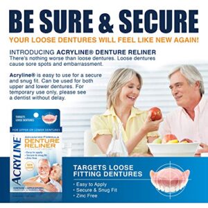 Acryline Advanced Formula Denture Reliner - Refit and Tighten Dentures/for Both Upper & Lower Dentures/Easy Application