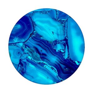 Blue-Marble-Effect - Light-Blue-Marbled-Design PopSockets PopGrip: Swappable Grip for Phones & Tablets