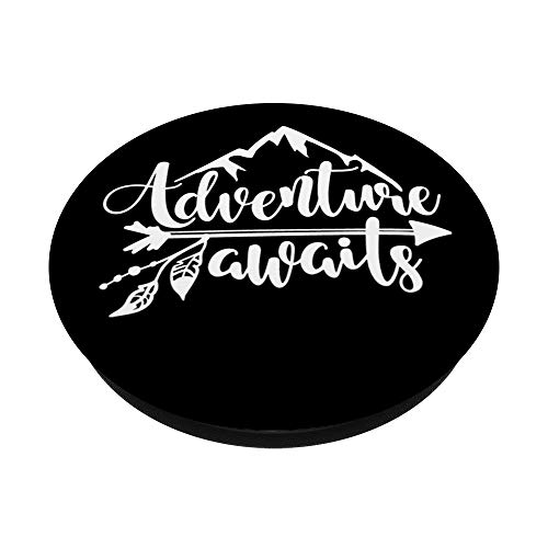 Adventure Awaits - Camping, RV, Outdoor Travel Phone Grip PopSockets PopGrip: Swappable Grip for Phones & Tablets