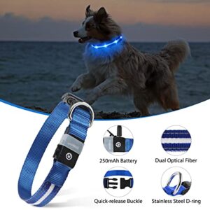 MASBRILL Led Dog Collar-Rechargeable Light Up Dog Collars Water-Resistant Lighted Dog Collar Flashing Glow Dog Collar for Dogs