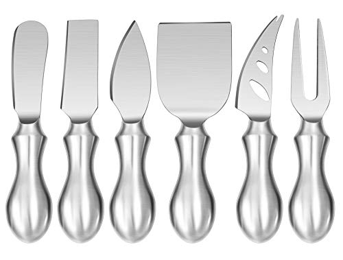 WoneNice Premium 6-Piece Cheese Knives Set - Complete Stainless Steel Cheese Knife Collection, Gifts for Mother's Day/Birthday/Parties/Wedding/Bridal Shower/Housewarming/Thanksgiving/Christmas