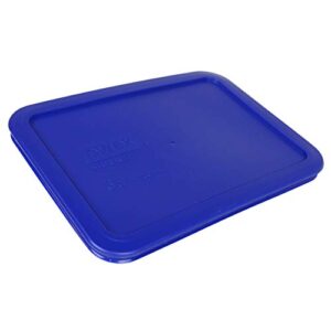 Pyrex 7210-PC 3 Cup Cadet Blue Rectangle Plastic Food Storage Lid - 6 Pack Made in the USA