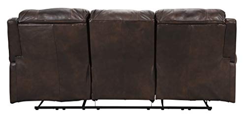 Signature Design by Ashley Buncrana Traditional Power Reclining Sofa with USB Charging Port, Brown