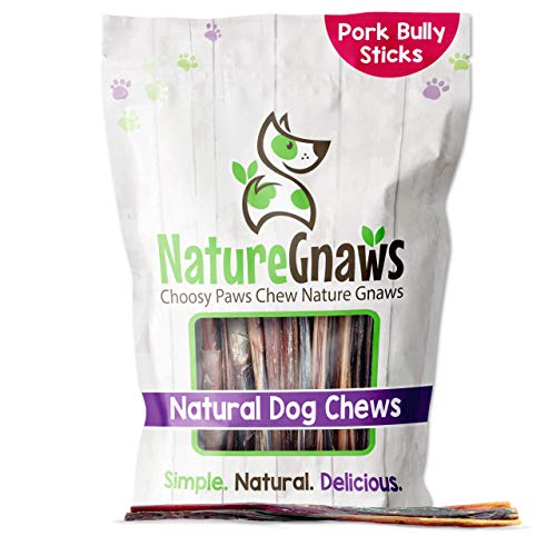 Nature Gnaws Pork Bully Sticks for Dogs - Premium Natural Dental Bones - Long Lasting Dog Chew Treats for Small Dogs & Puppies - Rawhide Free 15 Count (Pack of 1)