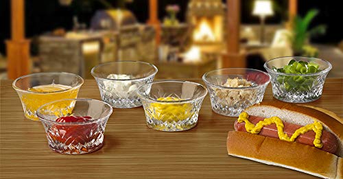 Godinger Bowl Set - Mini Crystal Prep, Dip, Dessert, Bar Dish Bowls - Set of 6, 2oz