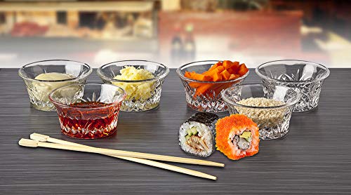 Godinger Bowl Set - Mini Crystal Prep, Dip, Dessert, Bar Dish Bowls - Set of 6, 2oz