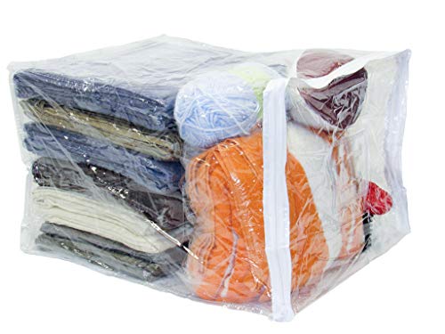 Clear Vinyl Zippered Storage Bags 15 x 18 x 12 Inch 10-Pack