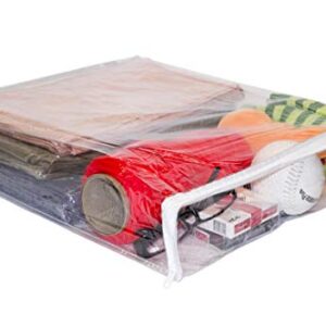 Clear Vinyl Zippered Storage Bags 15 x 18 x 3 Inch 10-Pack