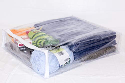 Clear Vinyl Zippered Storage Bags 15 x 18 x 4 Inch 5-Pack