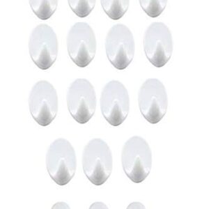 Mini Oval Reusable Stick on Wall Adhesive Heavy Duty Utility Hooks (15 Pack)