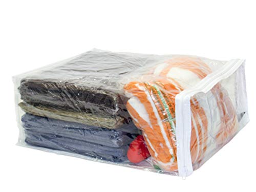 Clear Vinyl Zippered Storage Bags 15 x 18 x 7 Inch 10-Pack