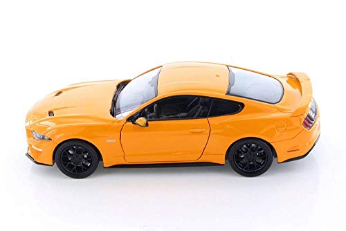 2018 Ford Mustang GT 5.0 Orange with Black Wheels 1/24 Diecast Model Car by Motormax 79352or