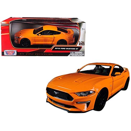 2018 Ford Mustang GT 5.0 Orange with Black Wheels 1/24 Diecast Model Car by Motormax 79352or