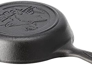 Lodge Wildlife Series-6.5" Cast Iron Skillet with Wolf Scene, Black