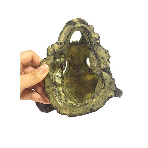 Leoyoubei 6 x 7.5 inch Aquarium Decoration Fish Tank Décor Ornaments Fish Turtle Hidden,Amphibians Bonsai Beautification Cave Landscape Pet Reptile House Sheep Skull Light Brown