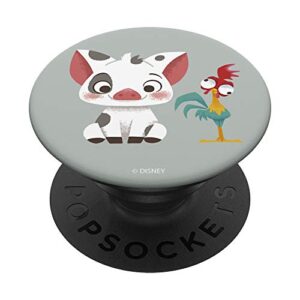 disney moana pua and hei hei cartoony popsockets popgrip: swappable grip for phones & tablets