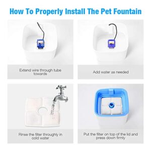 Happypapa Pet Water Fountain Pump Replacement Cat Fountain Replacement Pump for Flower Fountain 1.6L/2.5L Automatic Pet Water Dispenser Replacement Pump Come with Adapter