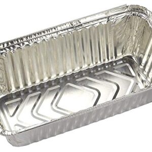 Large Aluminium Pans with Lids 8x4 In - (50 Pack) Disposable Foil Pan Food Containers - Best Tin Pans for Takeaway, Baking, Frozen & Food Storage