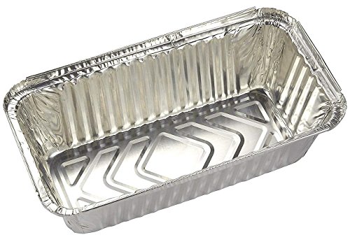 Large Aluminium Pans with Lids 8x4 In - (50 Pack) Disposable Foil Pan Food Containers - Best Tin Pans for Takeaway, Baking, Frozen & Food Storage