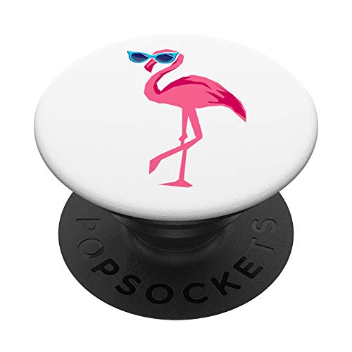 Pink Flamingo In Sunglasses Funny Tropical Birds Lovers Gift PopSockets PopGrip: Swappable Grip for Phones & Tablets