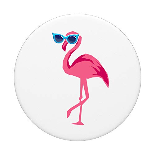 Pink Flamingo In Sunglasses Funny Tropical Birds Lovers Gift PopSockets PopGrip: Swappable Grip for Phones & Tablets