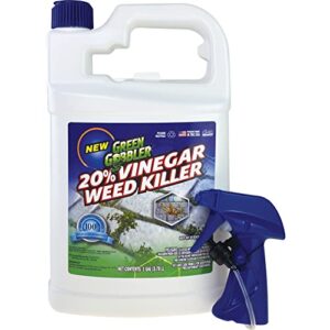 green gobbler 20% vinegar weed & grass killer | natural & organic | concentrated | 1 gallon spray | glyphosate free herbicide